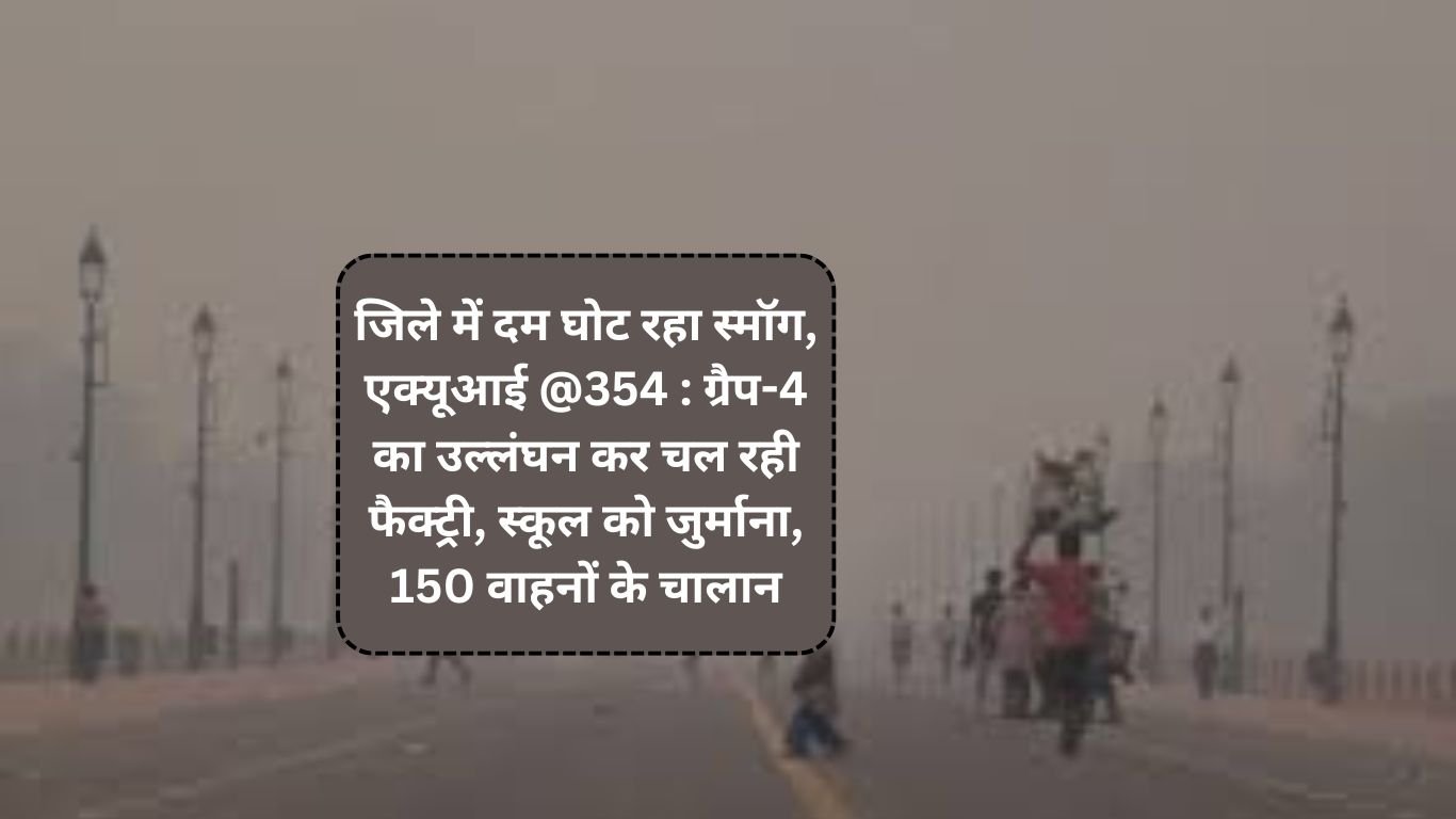 Weather And AQI Update : जिले में दम घोट रहा स्मॉग, एक्यूआई @354 ...